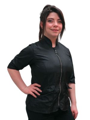 Rhinestone Zip Contrast Jacket - Stylist Wear